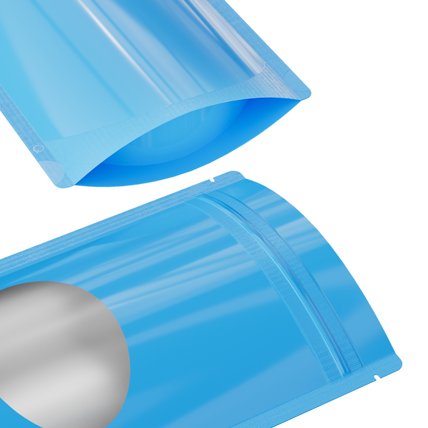 Glossy Blue Heat Sealable Zip Lock Mylar Package Bags Resealable Alumi